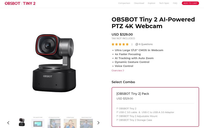 OBSBOT Tiny 2 Review for 2023: AI Tracking and Auto Zoom?